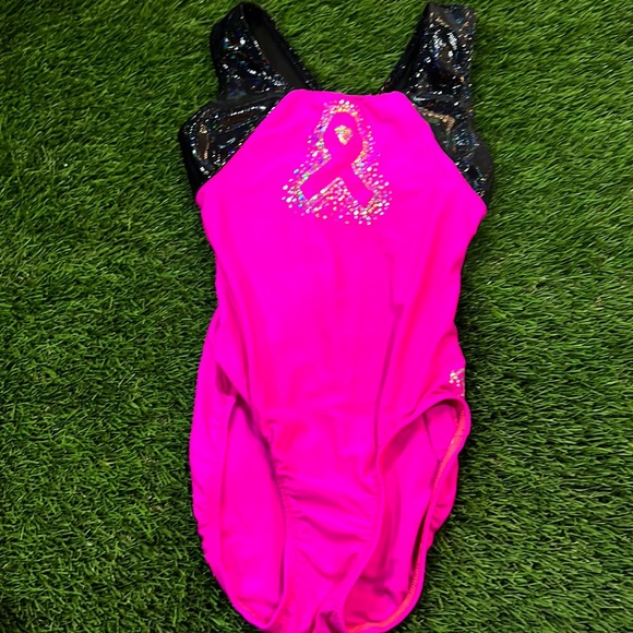 k-Bee | Accessories | Womens Kbee Gymnastics Leotard Breast Cancer Pink ...